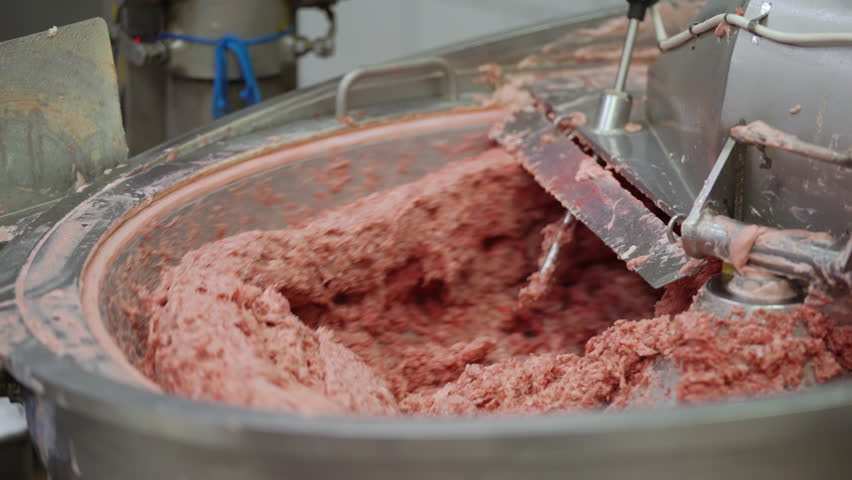 Industrial Sausages Production Process At Meat And Sausage Making Plant ...