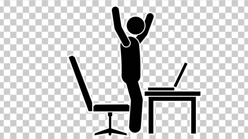 Cartoon Stick Figure Nice Work Happy Job With Alpha Matte Varastovideo ...