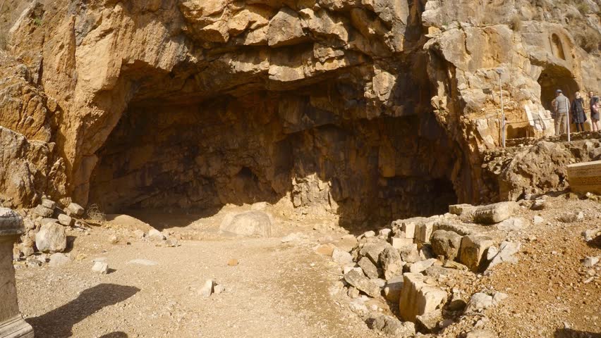 Tourists Visit Archaeological Site Of Cave Of Greek God Pan, In Hermon ...