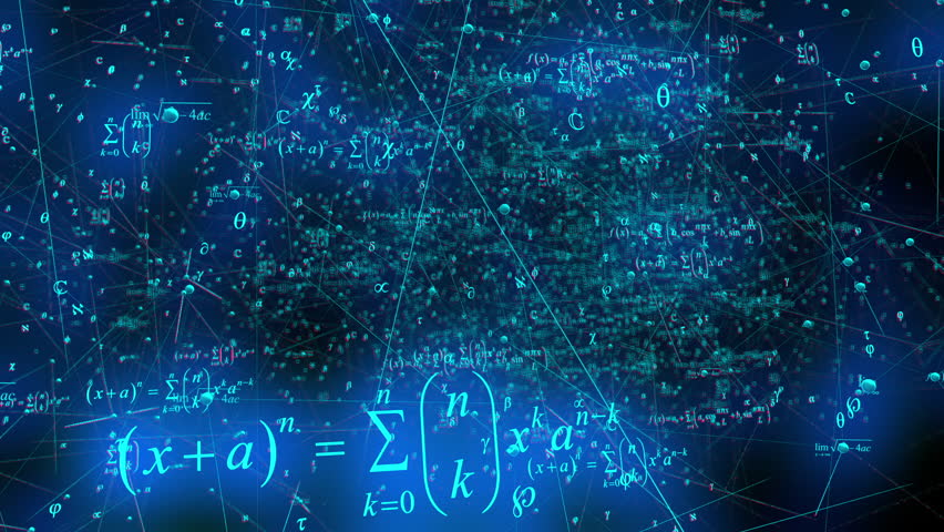 Mathematical Background with Flying Symbols, Stock Footage Video (100% ...