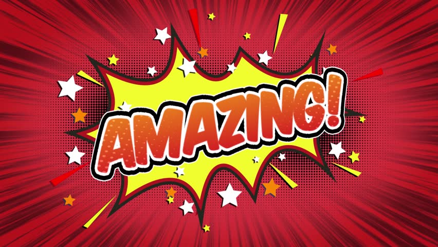 Amazing Word Retro Cartoon Comic Stock Footage Video (100% Royalty-free ...