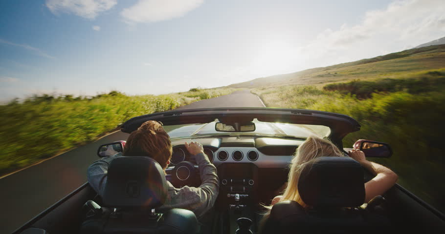 Couple Driving Into the Sunset Stock Footage Video (100% Royalty-free ...