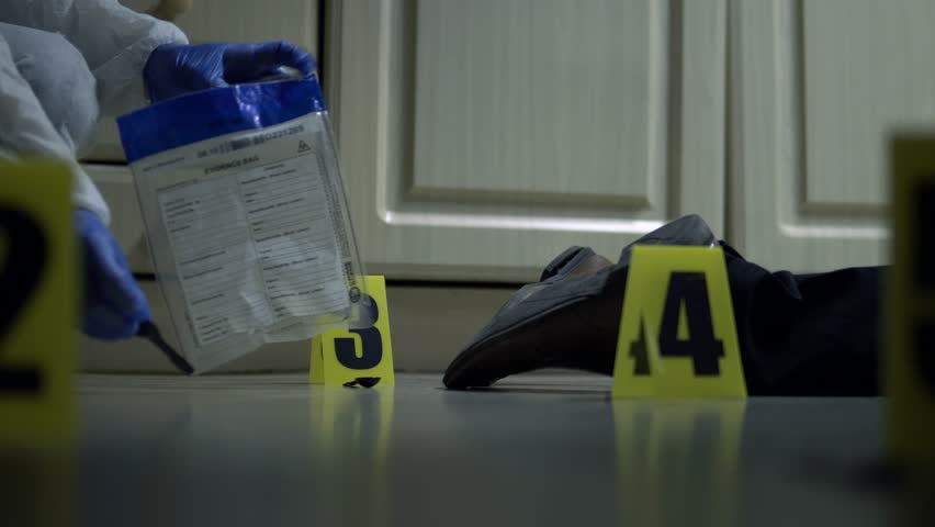 Csi Working at Crime Scene Stock Footage Video (100% Royalty-free ...
