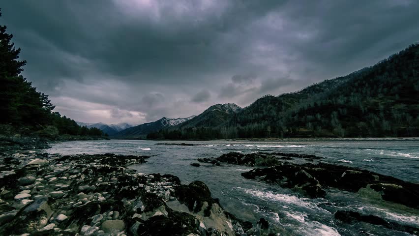 Rocks near the stream in the mountains image - Free stock photo ...