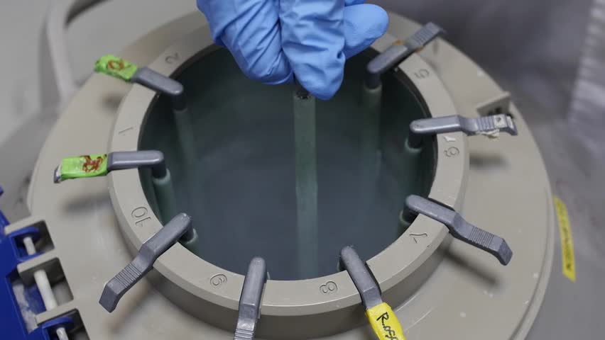 Scientist Opens a Cryogenic Container Stock Footage Video (100% Royalty ...