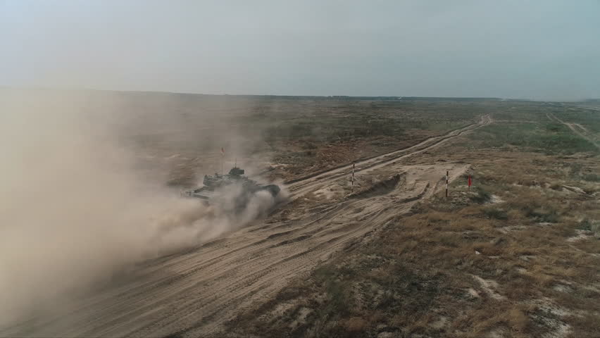 Aerial View Military Army Tank Stock Footage Video (100% Royalty-free ...