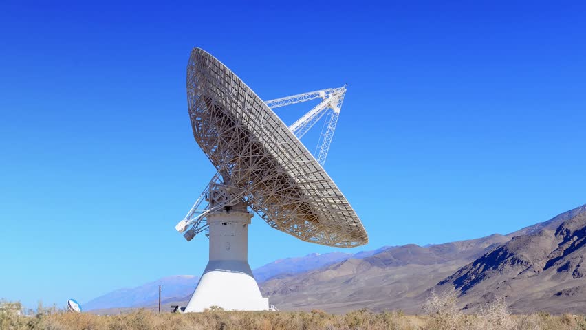 Stock Video Clip of Satellite dishes in desert / clear blue | Shutterstock