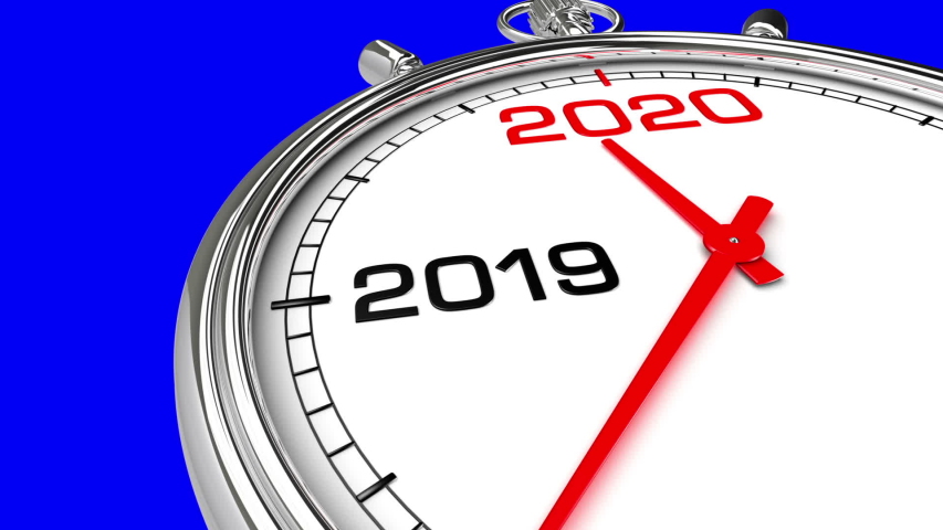 New Year 2020 Clock (blue Stock Footage Video (100% Royalty-free ...