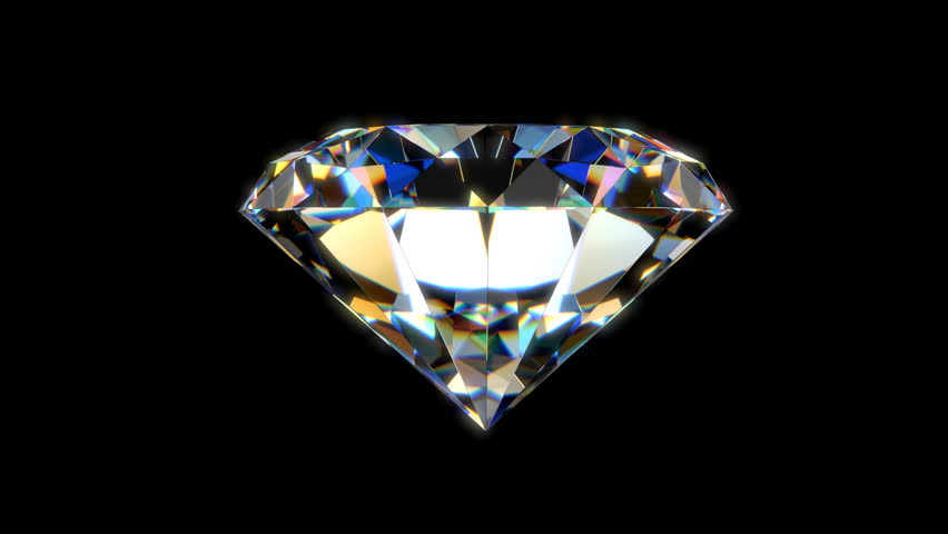 3d Diamond Rotating Seamless With Alpha Matte At The End. Stock Footage ...