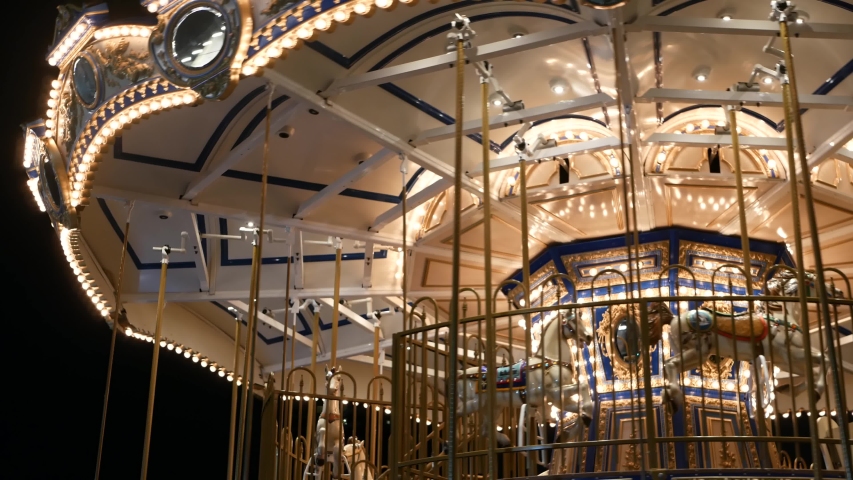 Illuminated Merry Go Round in Stock Footage Video (100% Royalty-free ...