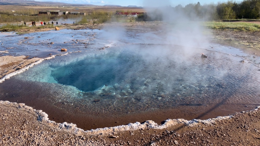 Beautiful river landscape with steam from the Geyser image - Free stock ...