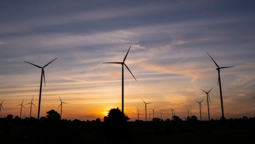 Timelapse 4k of Wind Turbines Stock Footage Video (100% Royalty-free ...