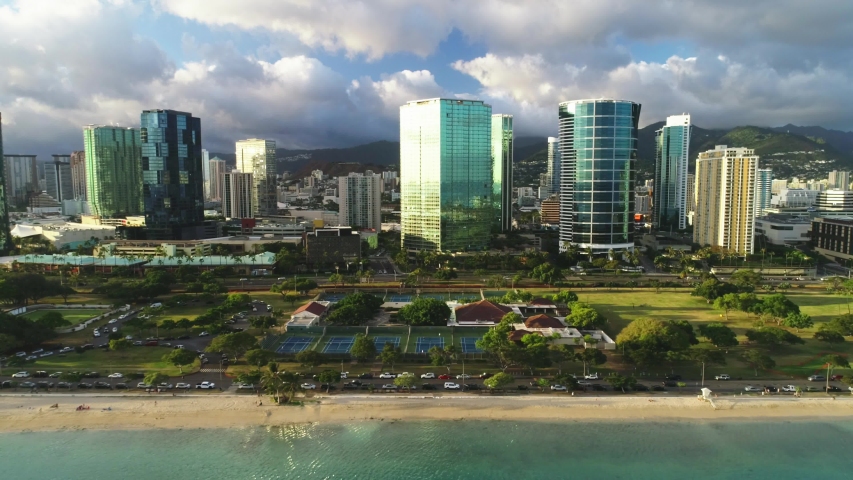 Sunset over the ocean in Honolulu, Hawaii image - Free stock photo ...