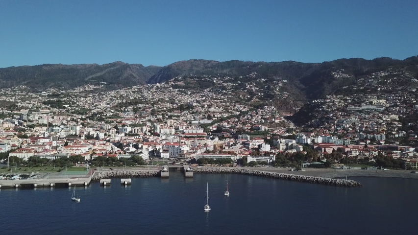 Funchal, Madeira Island, Portugal city and mountains image - Free stock ...