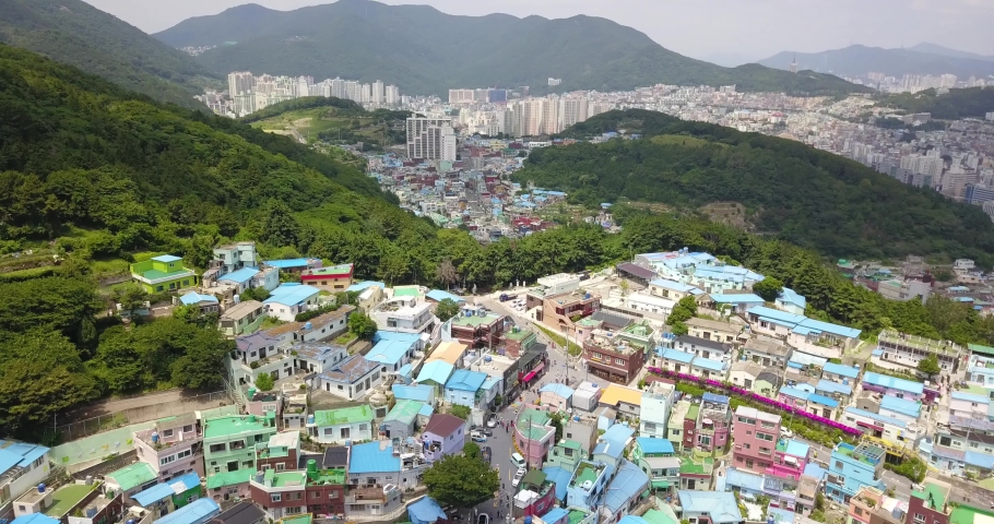 Houses and a village in Busan, South Korea image - Free stock photo ...