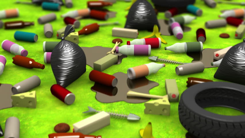 Environmental Pollution. 3d Animation in Stock Footage Video (100% ...
