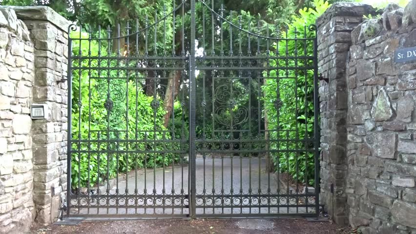 Ornate Iron Gates Opening and Stock Footage Video (100% Royalty-free ...