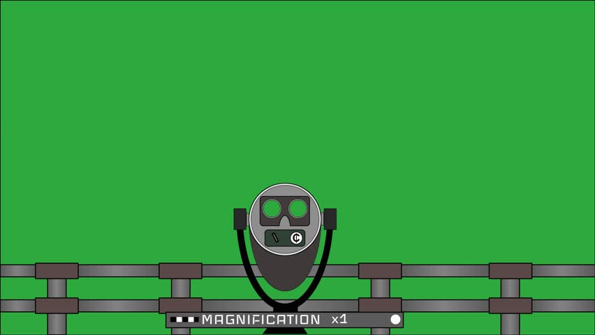 Binocular Observer with Zooming. Animation Stock Footage Video (100% ...