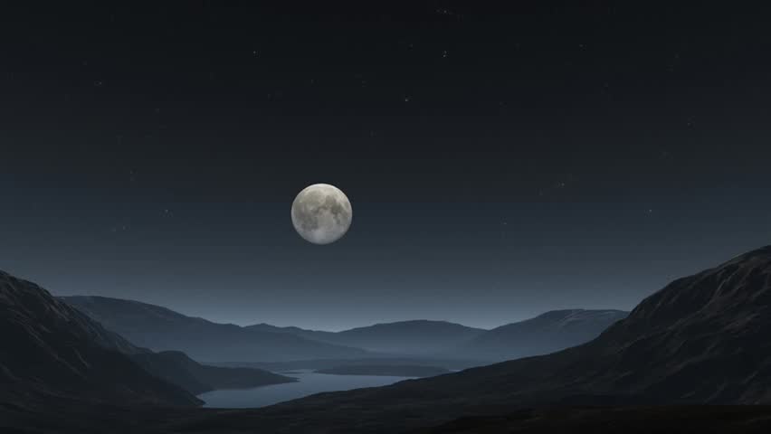 Moon Phases On Night Landscape. Video Animation HD 1920x1080 Stock ...