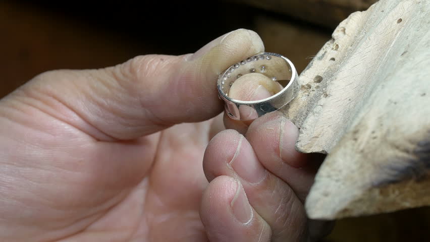 Goldsmith Polishing a Gold Ring Stock Footage Video (100% Royalty-free ...