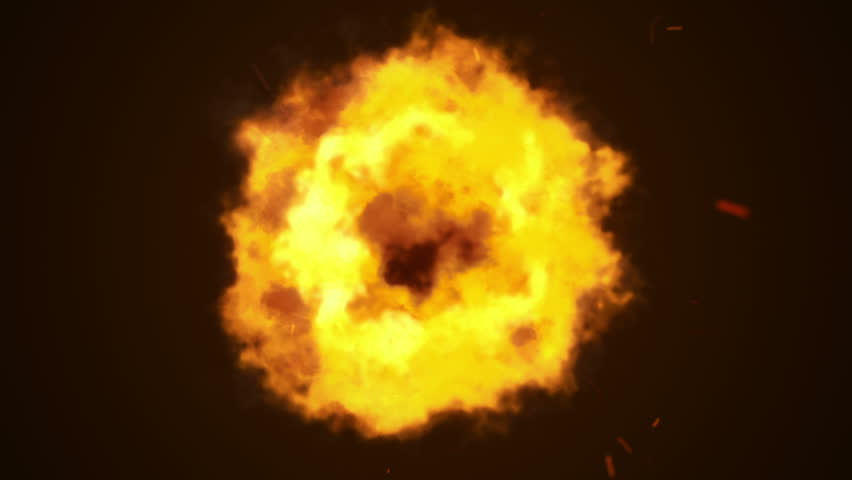 Animation Of Explosion Fire Ring With Flying Particles. Animation Of ...