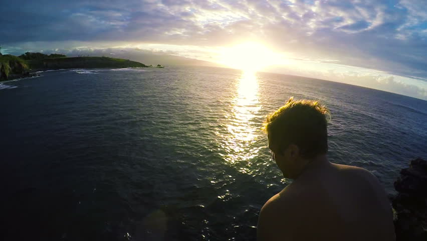 Pov Cliff Jumping Backflip Gainer Stock Footage Video (100% Royalty ...