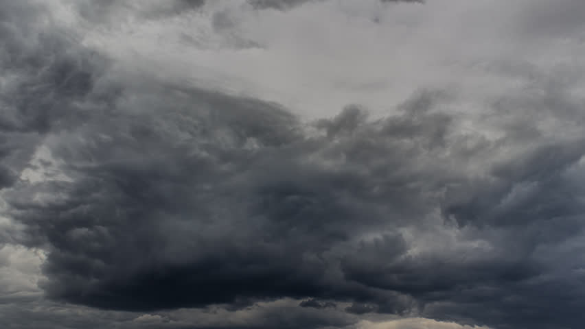 Time Lapse, Dark Black Storm Clouds Blot Out Sun Create Rippling ...