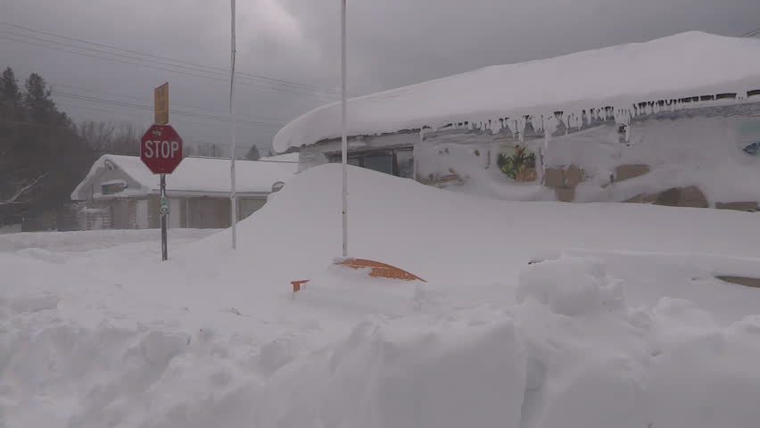 Sauble Beach, Ontario, Canada January 2015 Blizzard Snowstorm Stranded ...