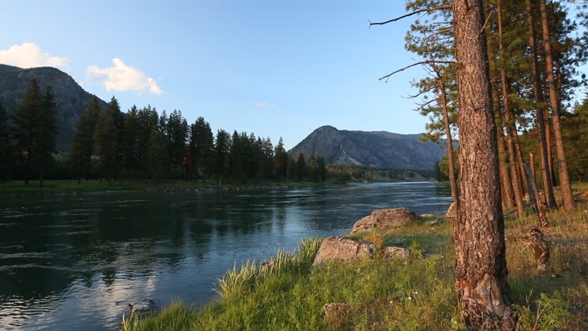 Stock video of beautiful river flowing through the countryside ...