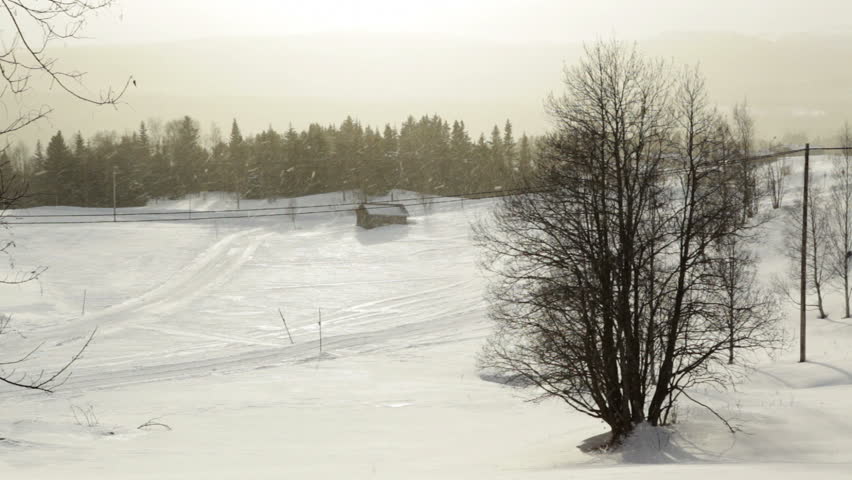 Snow Storm Beautiful Landscape in Stock Footage Video (100% Royalty ...