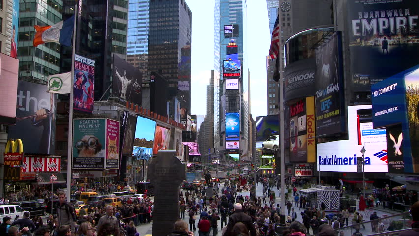 NEW YORK CITY, USA - APRIL 20, 2013 Busy Streets Shot Times Square ...