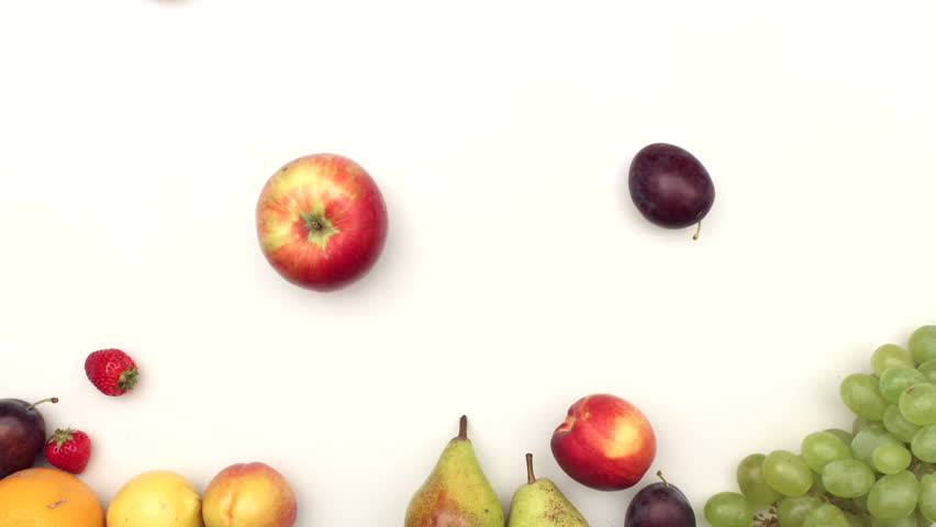 Fresh Fruits Moving On Kitchen Table Background, Stop Motion Animation ...