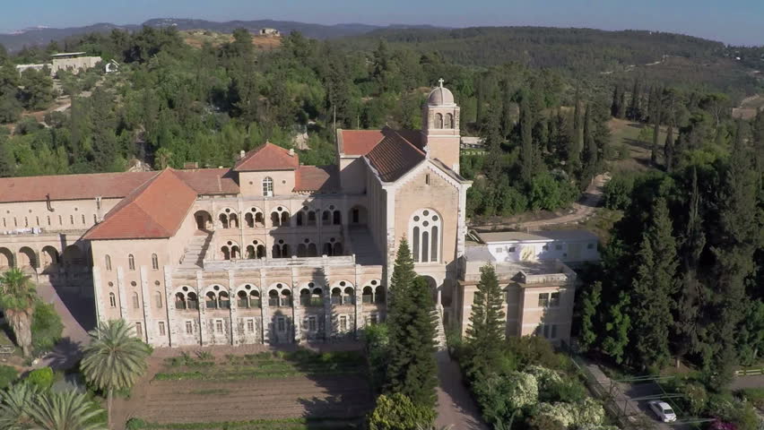 Stock video of aerial view of the catholic monastery | 11533688 ...