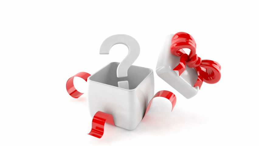 Question Marks Coming Out Of A Christmas Gift Box Stock Footage Video ...