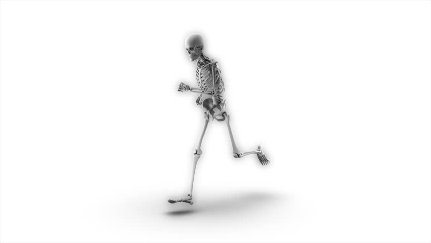 Running Human Skeleton. Seamless Loop. Stock Footage Video (100% ...