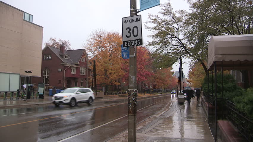 Toronto, Ontario, Canada October 2015 Toronto 30km/hr Speed Limit Sign ...