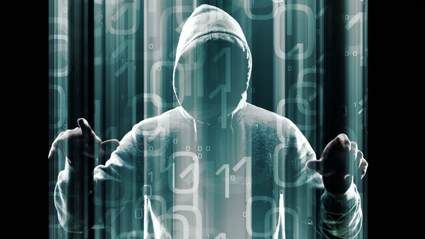 Stock video of virtual reality hacker attack abstract background ...