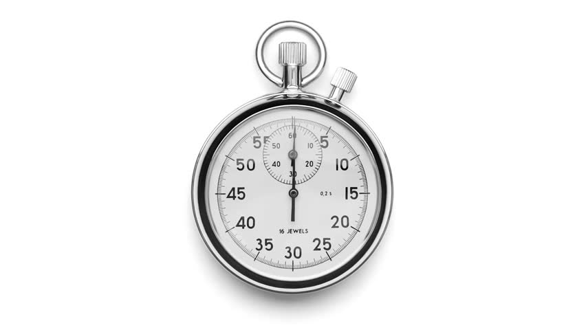 Stopwatch On A Black Background With Sound Effect, Ticking Hand And ...