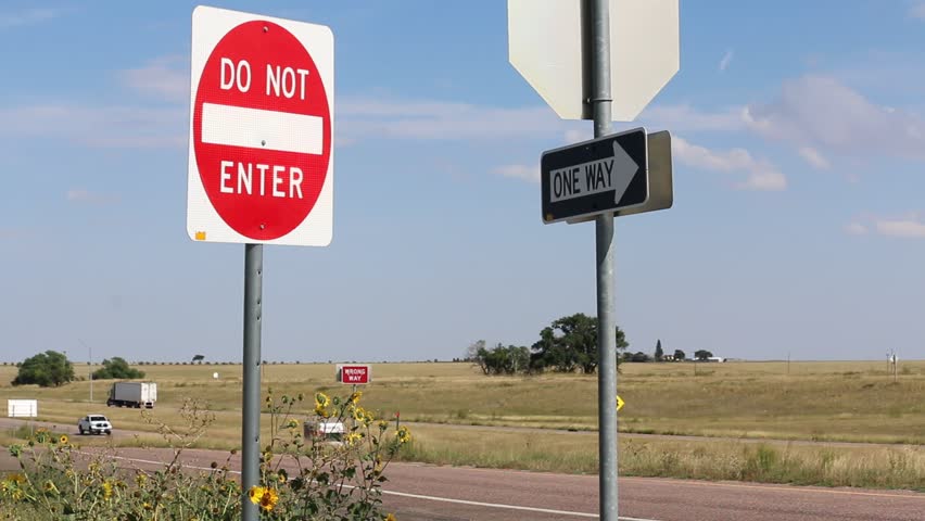 America's Road Signs: Isolated Do Not Enter And One Way Road Signs With ...