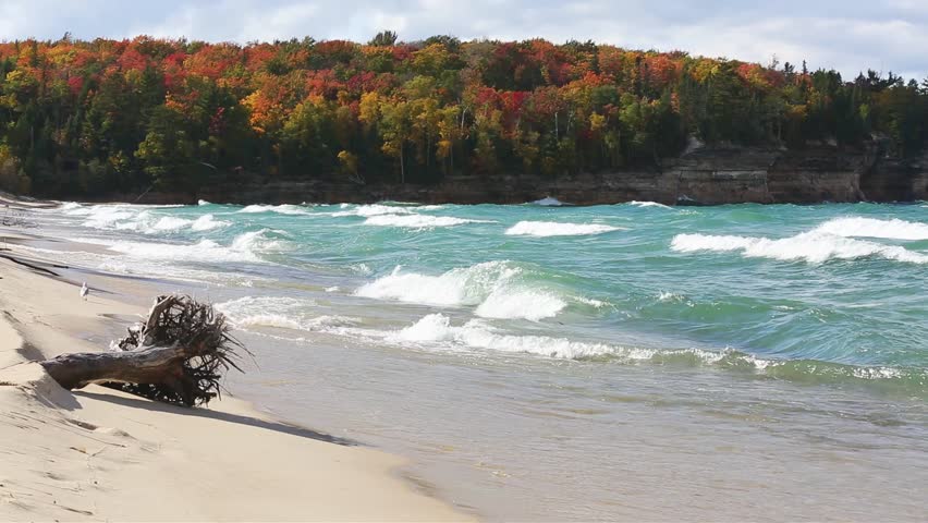Stock video of chapel beach at pictured rocks national | 13333238 ...