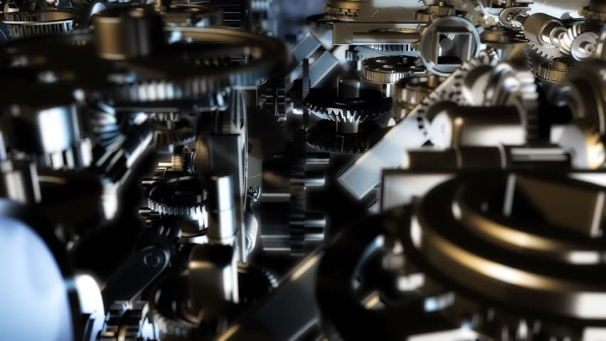 3d Background With Animated Clockwork Machinery. Seamless Loop. Depth ...