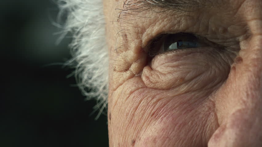 Closeup Portrait Of An Elderly Wrinkled Man: Old Man's Eye Stock ...
