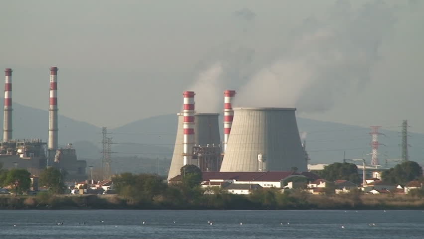 Chimneys of Nuclear Power Plant, Stock Footage Video (100% Royalty-free ...