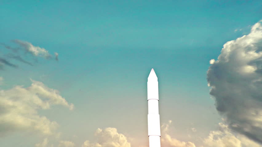 An Icbm Missile Launching Into Stock Footage Video (100% Royalty-free ...