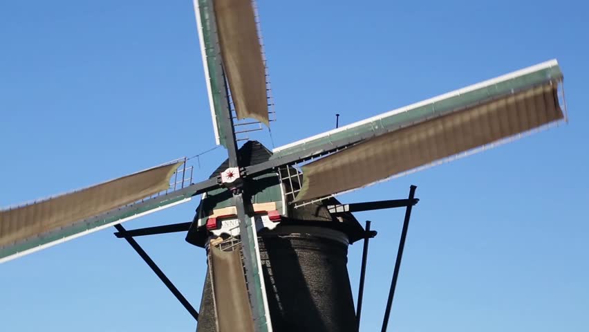 Turning Sail of Dutch Windmill, Stock Footage Video (100% Royalty-free ...