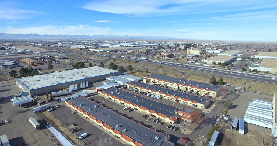 Denver, Colorado, USA-January 3, 2016. Aerial View Of Industrial Park ...