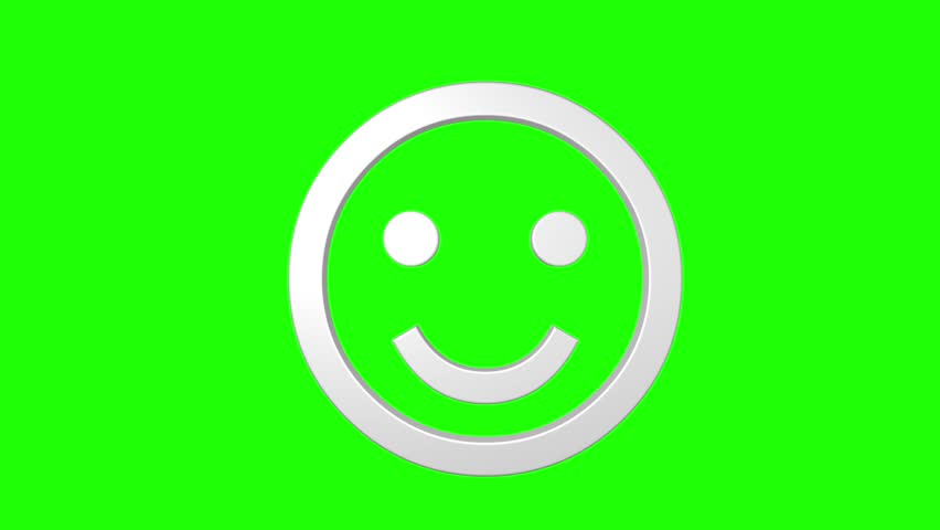 Smile Face Emoticon Rotating Green Screen Chroma Key Social Media Stock ...