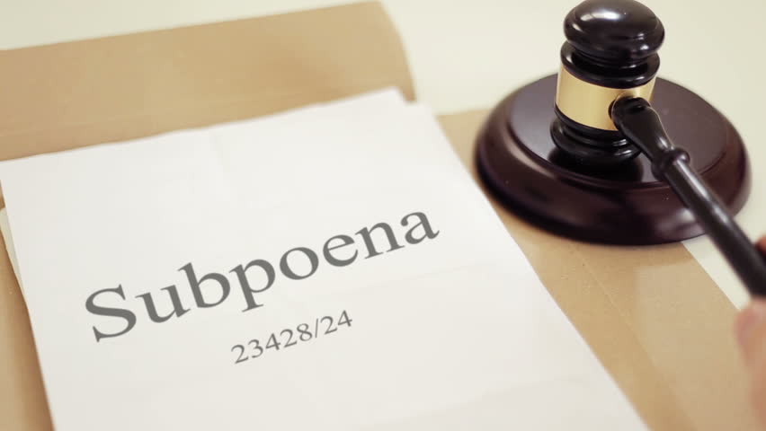 Shot of Subpoena Document with Stock Footage Video (100% Royalty-free ...