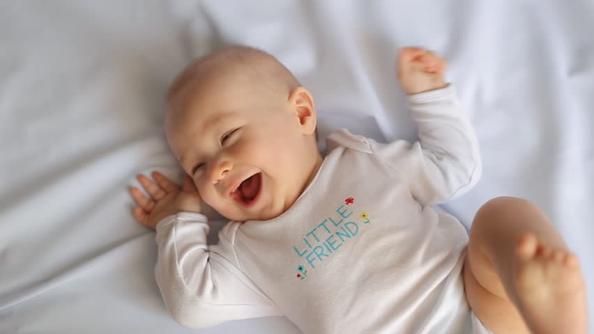 Happy Child Laughs, Sound Included Stock Footage Video (100% Royalty ...