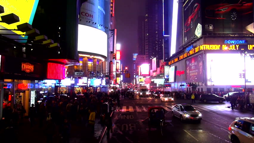 New York City, Times Square, Manhattan Background Out Of Focus With ...